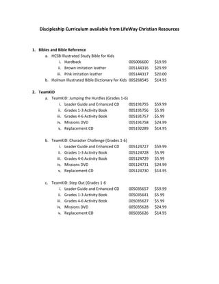 After ABC, there's D Handout - Discipleship Curriculum Available from ...