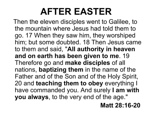 After Easter Matthew 28 | PPT