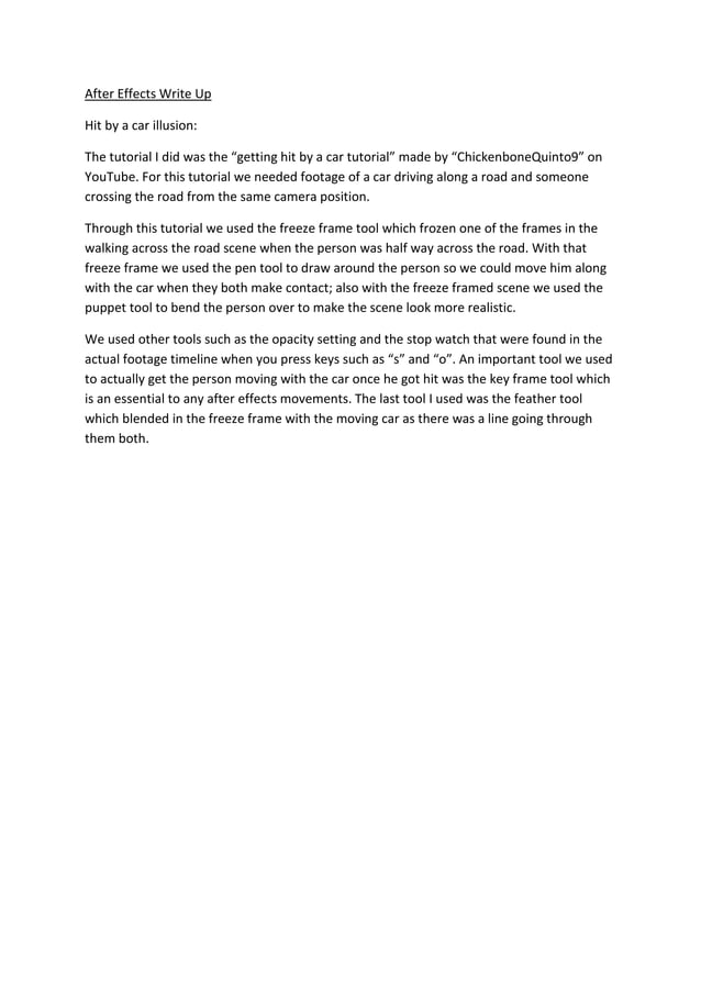 After effects write up | PDF