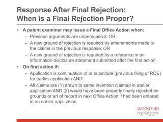 Overview on After Final Practice at the USPTO | PPTX