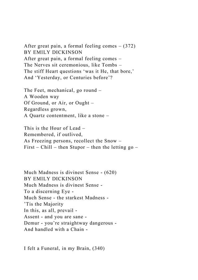 After great pain, a formal feeling comes – (372)BY EMILY DICKI.docx