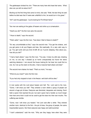 Afterlife jokes and near death experiences | PDF