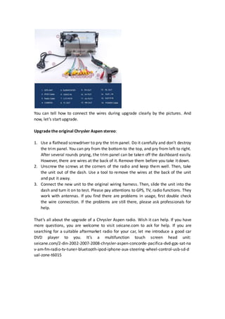 Aftermarket chrysler aspen stereo wiring diagram from seicane | PDF