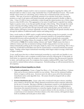 Aftermarket Support: How to Create a Liquid Public Stock | PDF