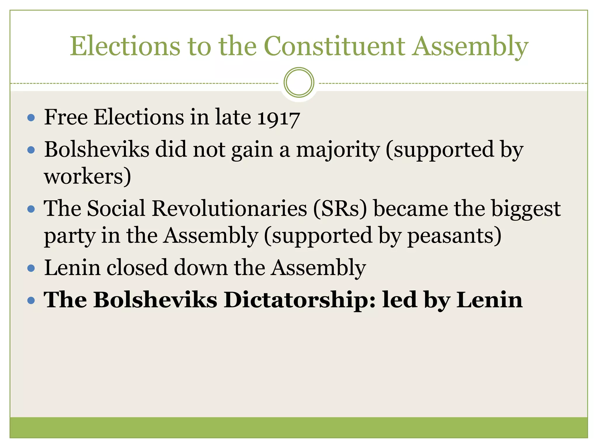 Aftermath of the October Revolution | PPTX