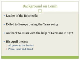 Aftermath of the October Revolution | PPTX