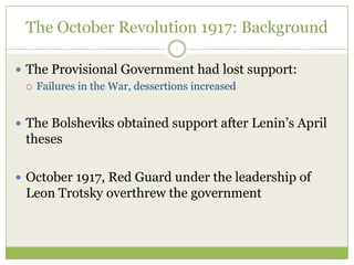 Aftermath of the October Revolution | PPTX
