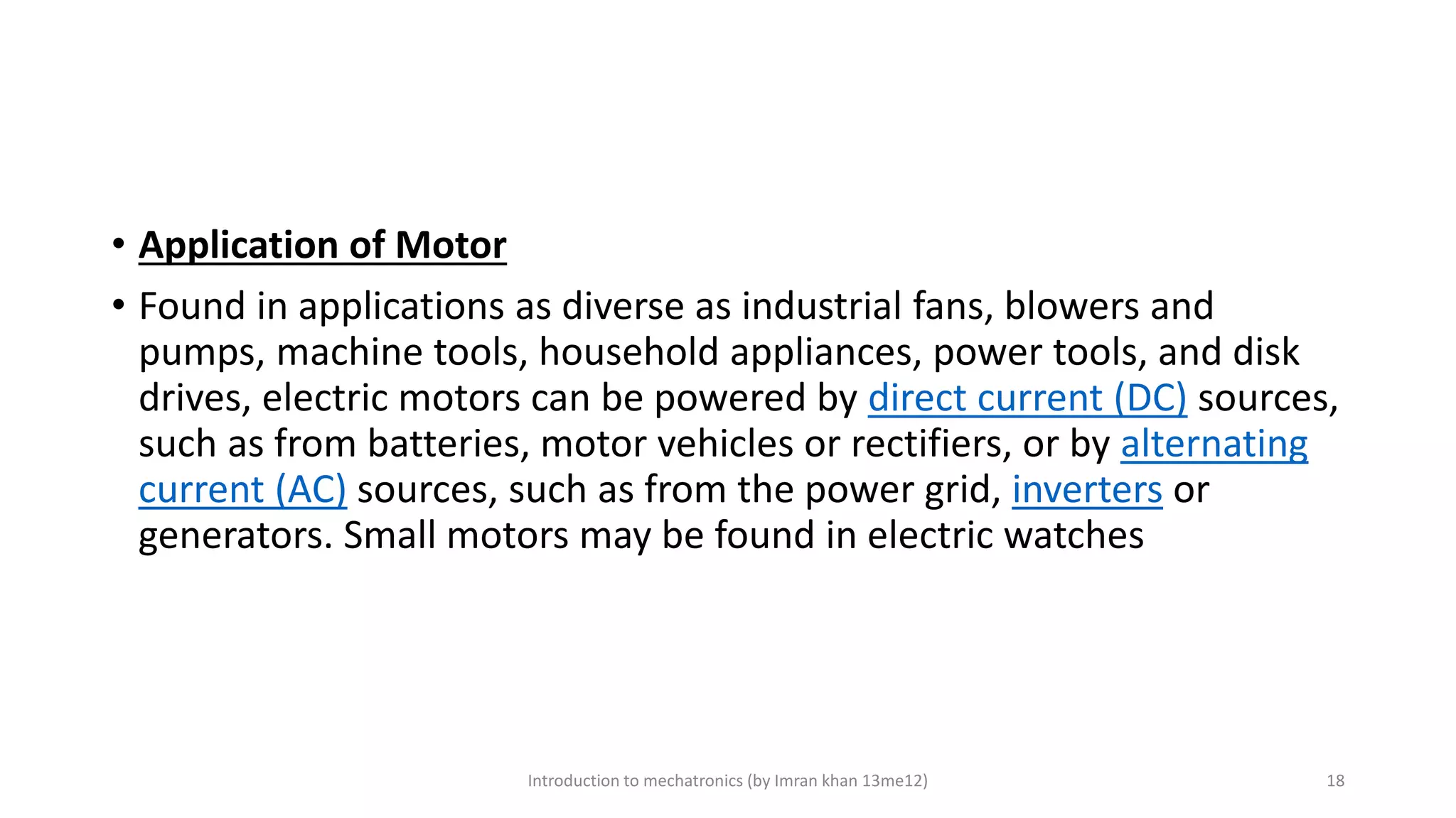 introduction to mechatronics | PPTX