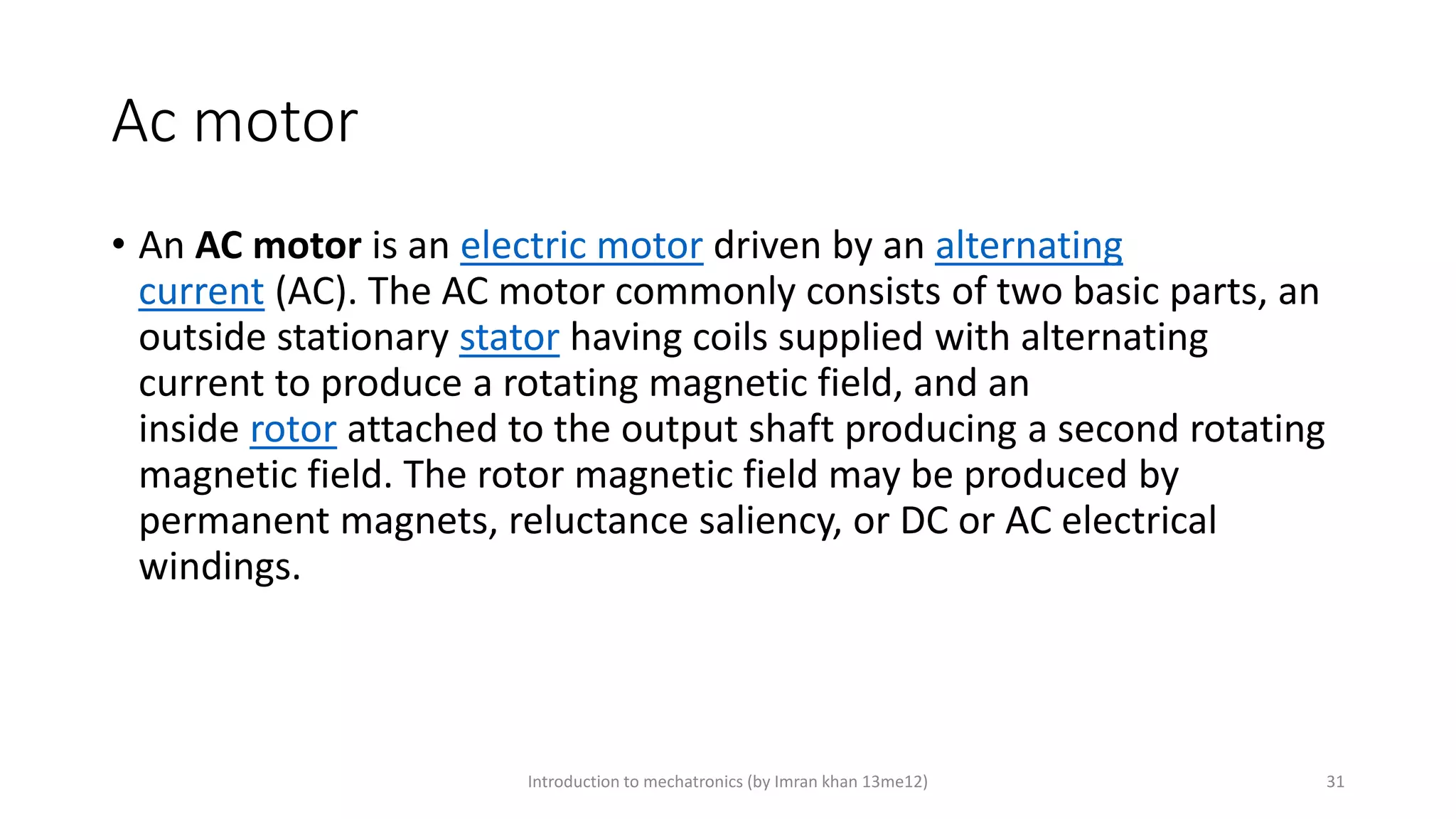 introduction to mechatronics | PPTX | Physics | Science
