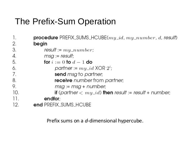 All-Reduce and Prefix-Sum Operations