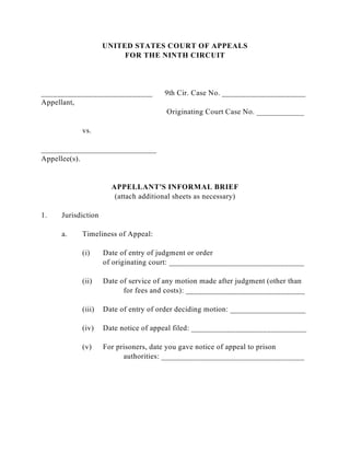 After opening an appeals case by pro se litigants – 9th circuit | PDF