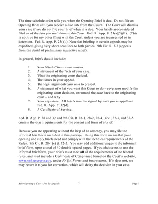 After opening an appeals case by pro se litigants – 9th circuit | PDF
