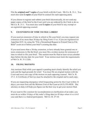 After opening an appeals case by pro se litigants – 9th circuit | PDF