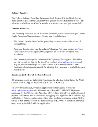 After opening an immigration case by attorneys – 9th circuit | PDF