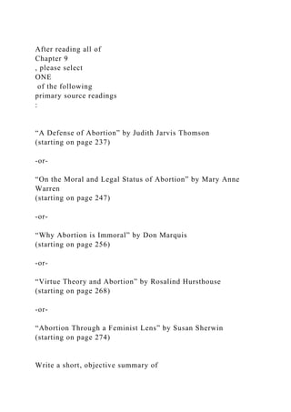 After reading all of Chapter 9, please select ONE of the fol.docx ...