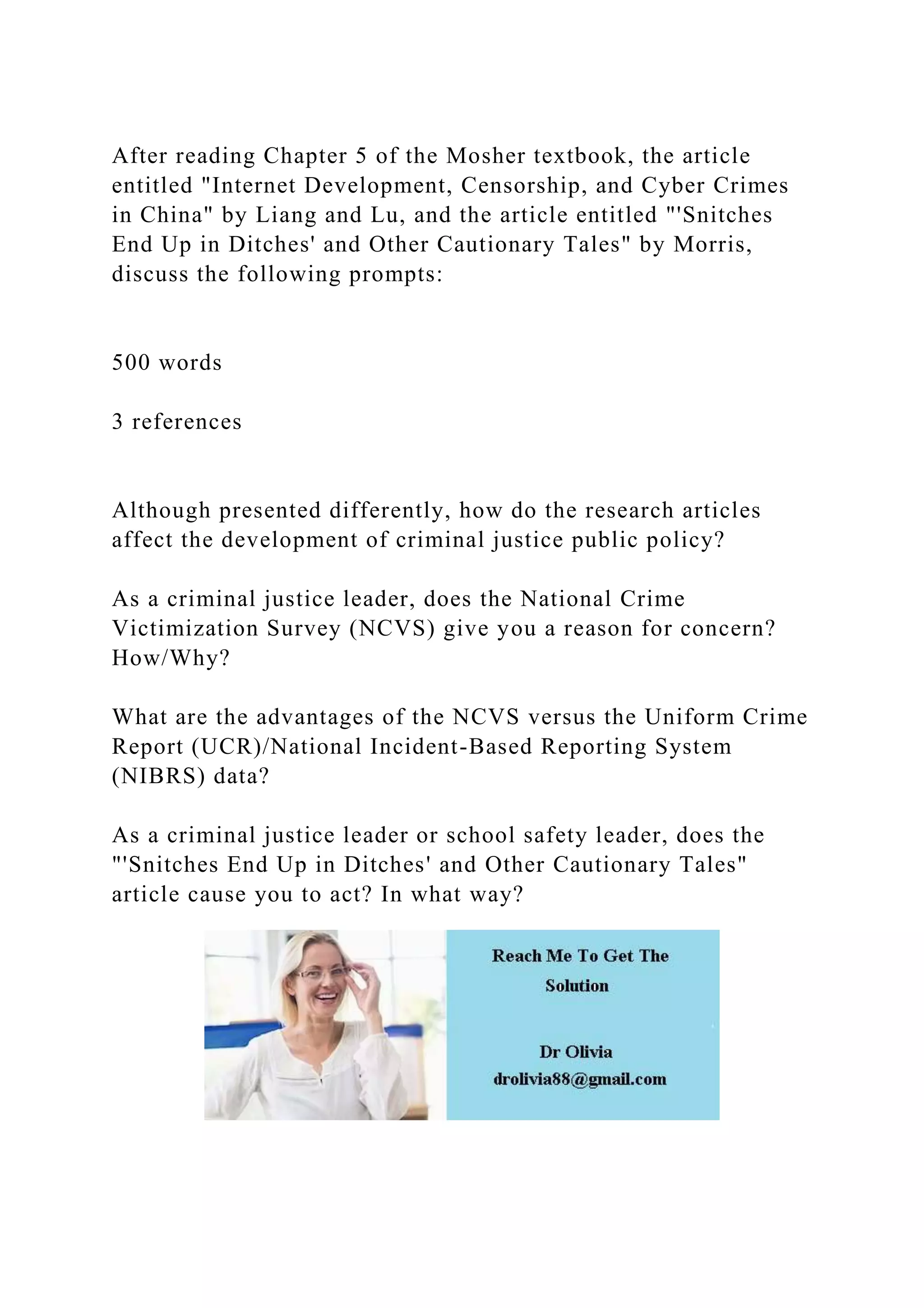 After reading Chapter 5 of the Mosher textbook, the article entitled.docx