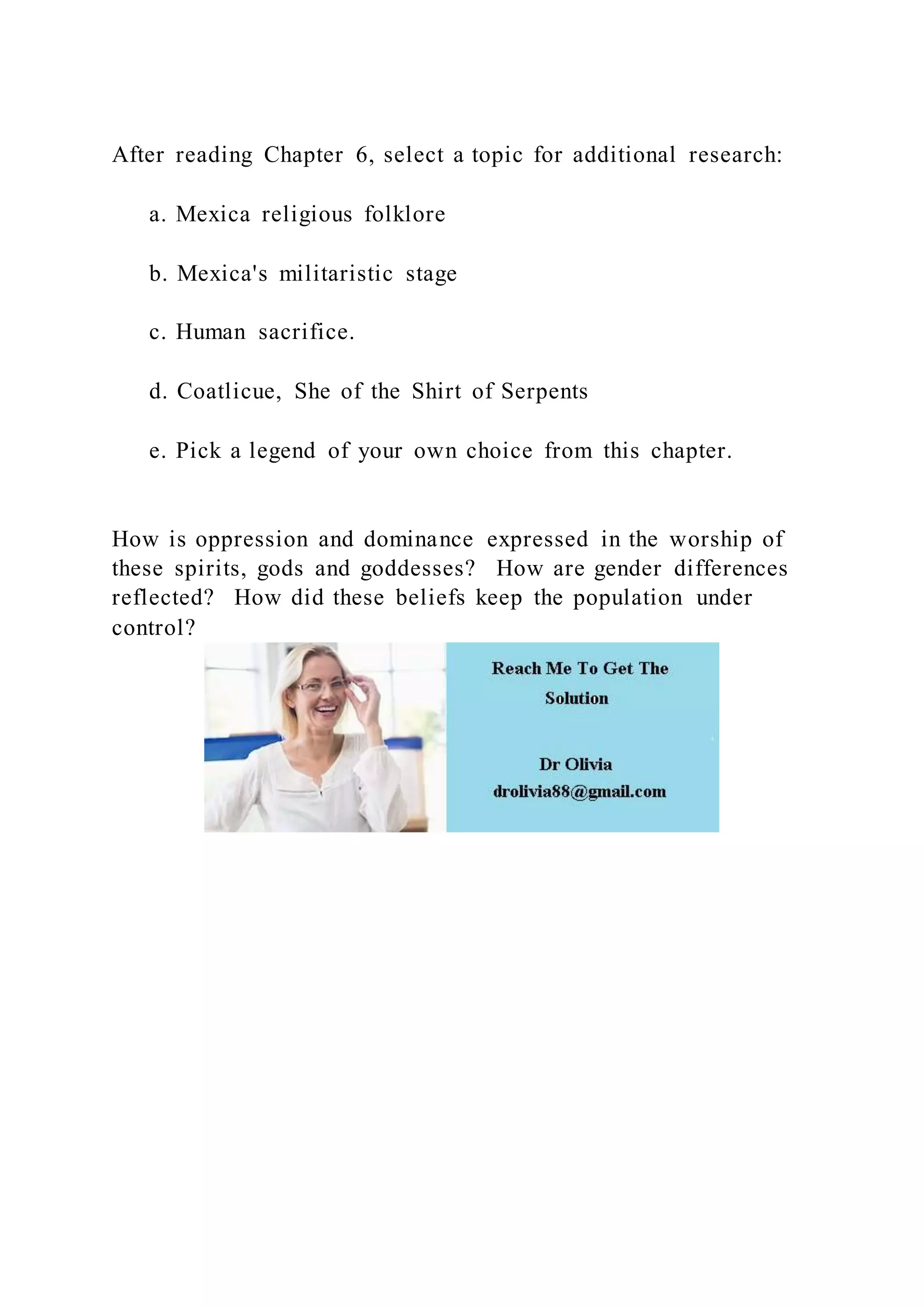 After reading Chapter 6, select a topic for additional research | PDF