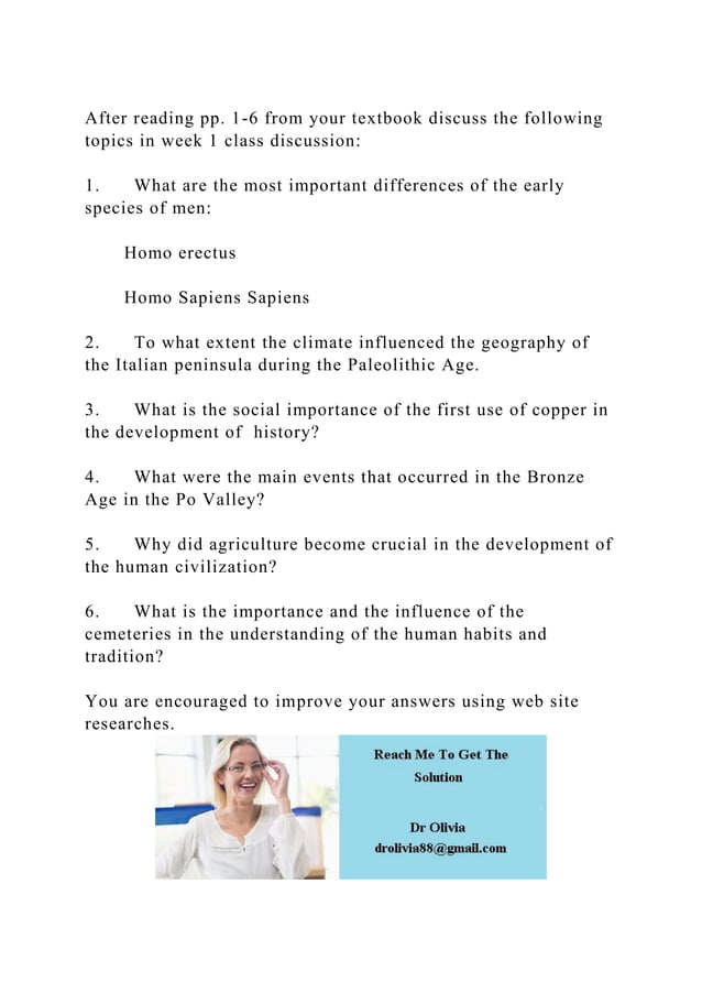 After reading pp. 1-6 from your textbook discuss the following topic.docx