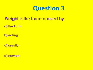 Multichoice Quiz on Forces KS3 | PPT