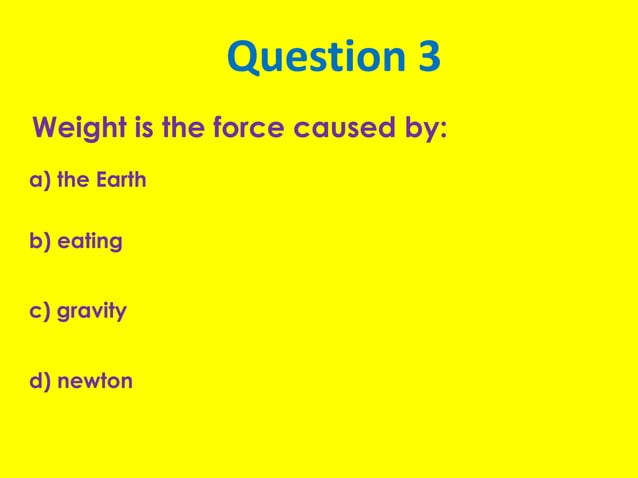 Multichoice Quiz on Forces KS3 | PPT