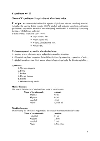 Aftershave lotion preparation | PDF