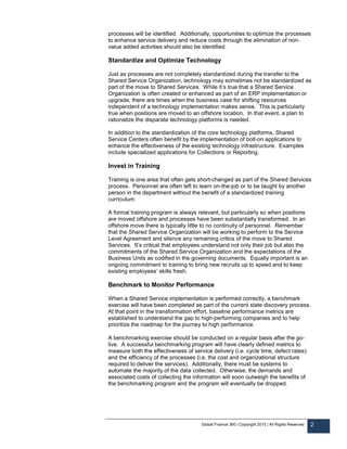 After the Go-live: Ten Focus Areas for Effective Shared Services Delivery | PDF