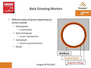 Use of Special Hydrated Lime for Tunnel Grouts | PPT