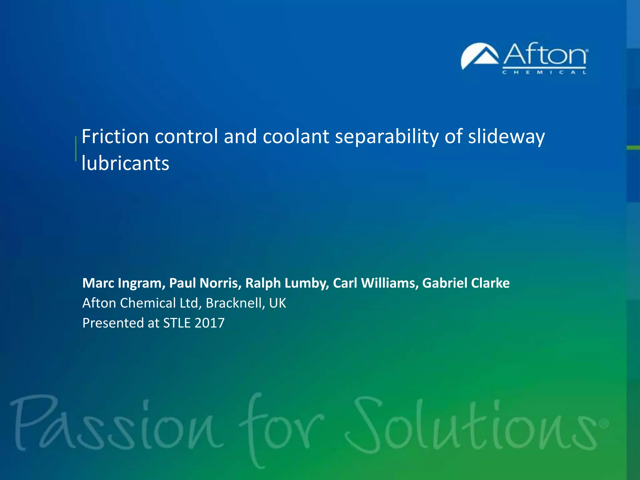 Afton Chemical STLE 2017 | PPTX