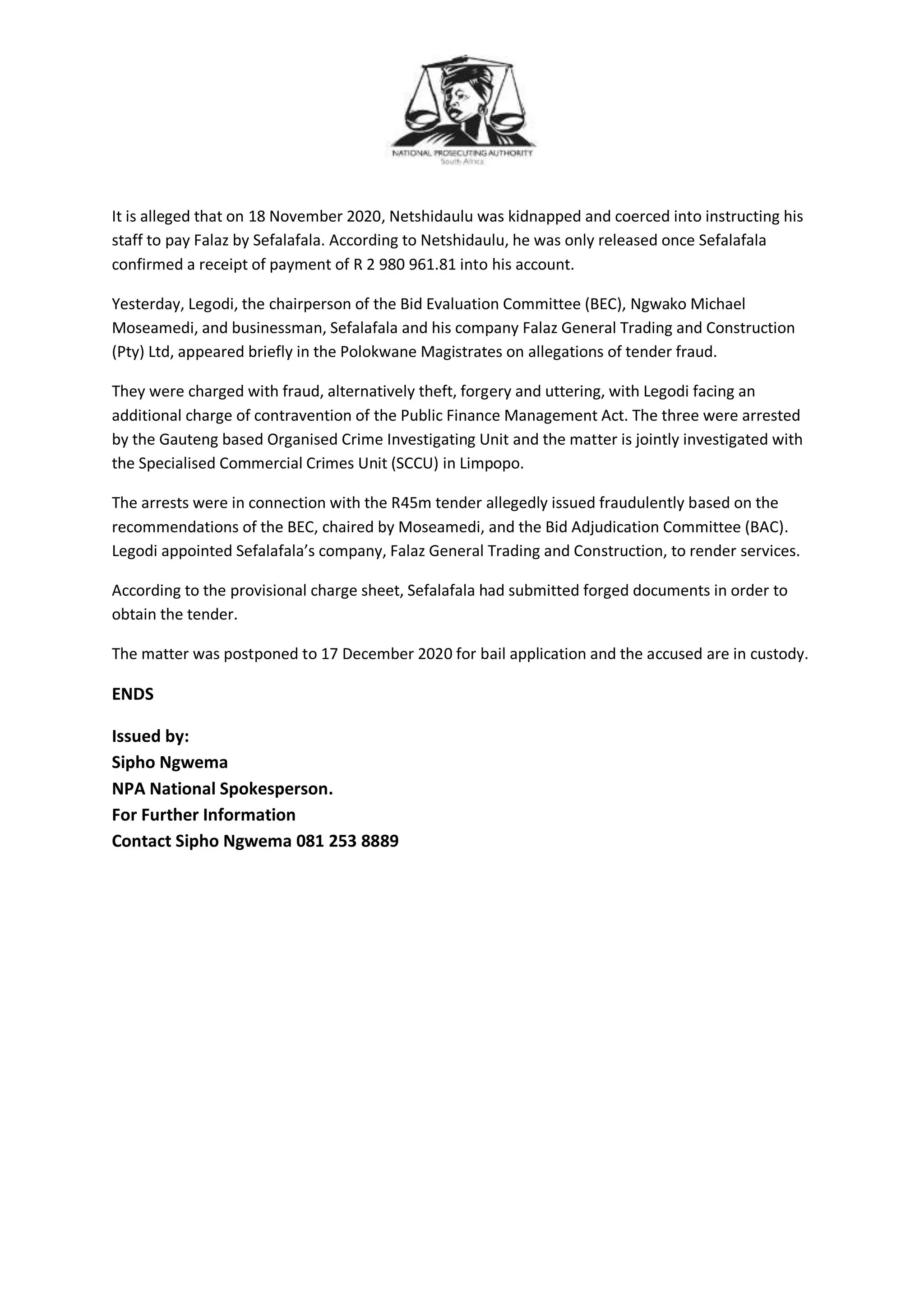 Afu freezes lepelle northern water board supplier | PDF
