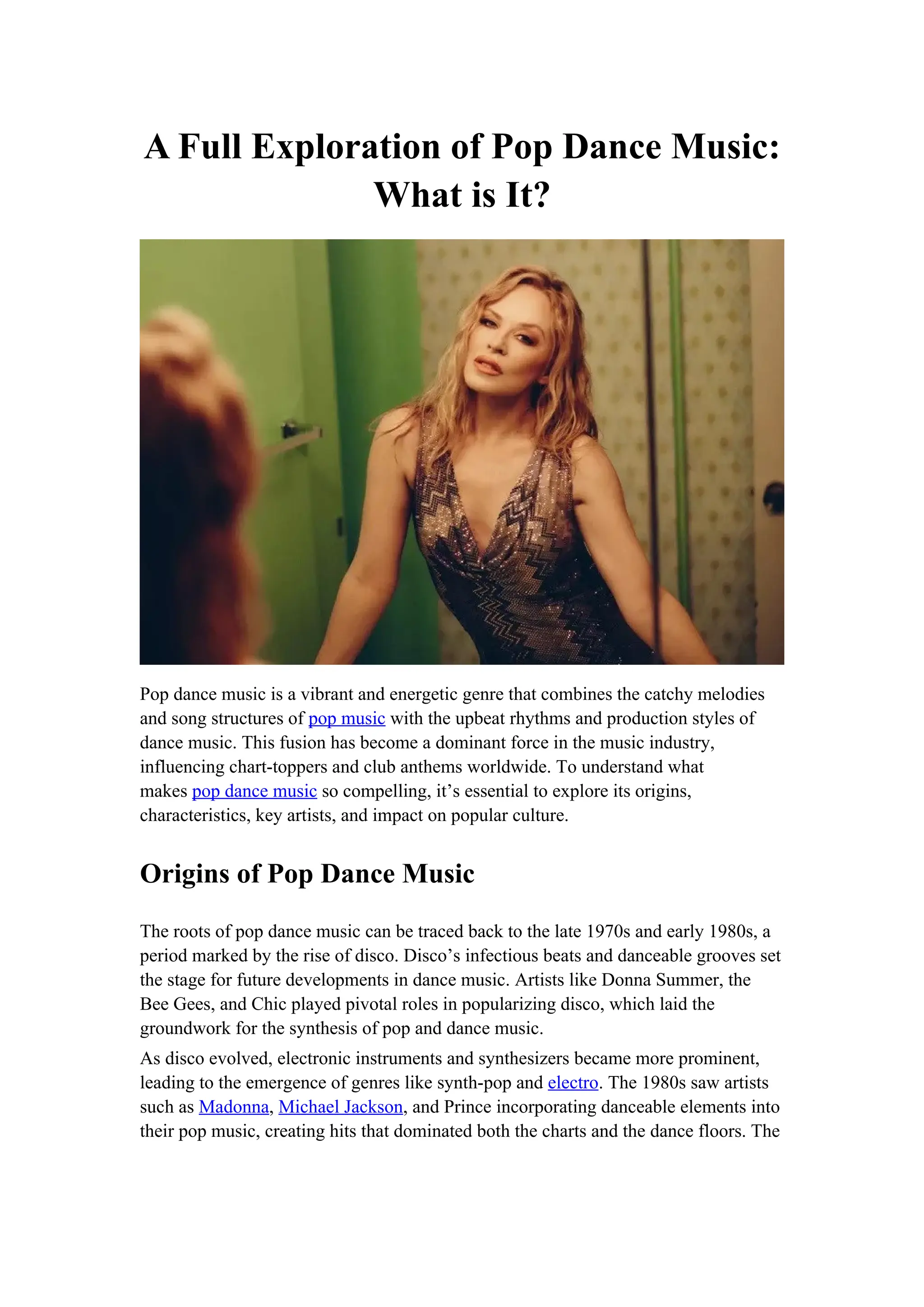 A Full Exploration of Pop Dance Music What is It.docx