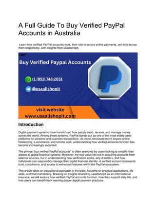 A Full Guide To Buy Verified PayPal Accounts in Australia.docx