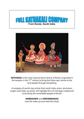 A full kathakali company visit to your school | DOCX | Theater Venues ...