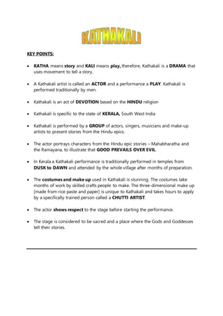 A full kathakali company visit to your school | DOCX | Theater Venues ...