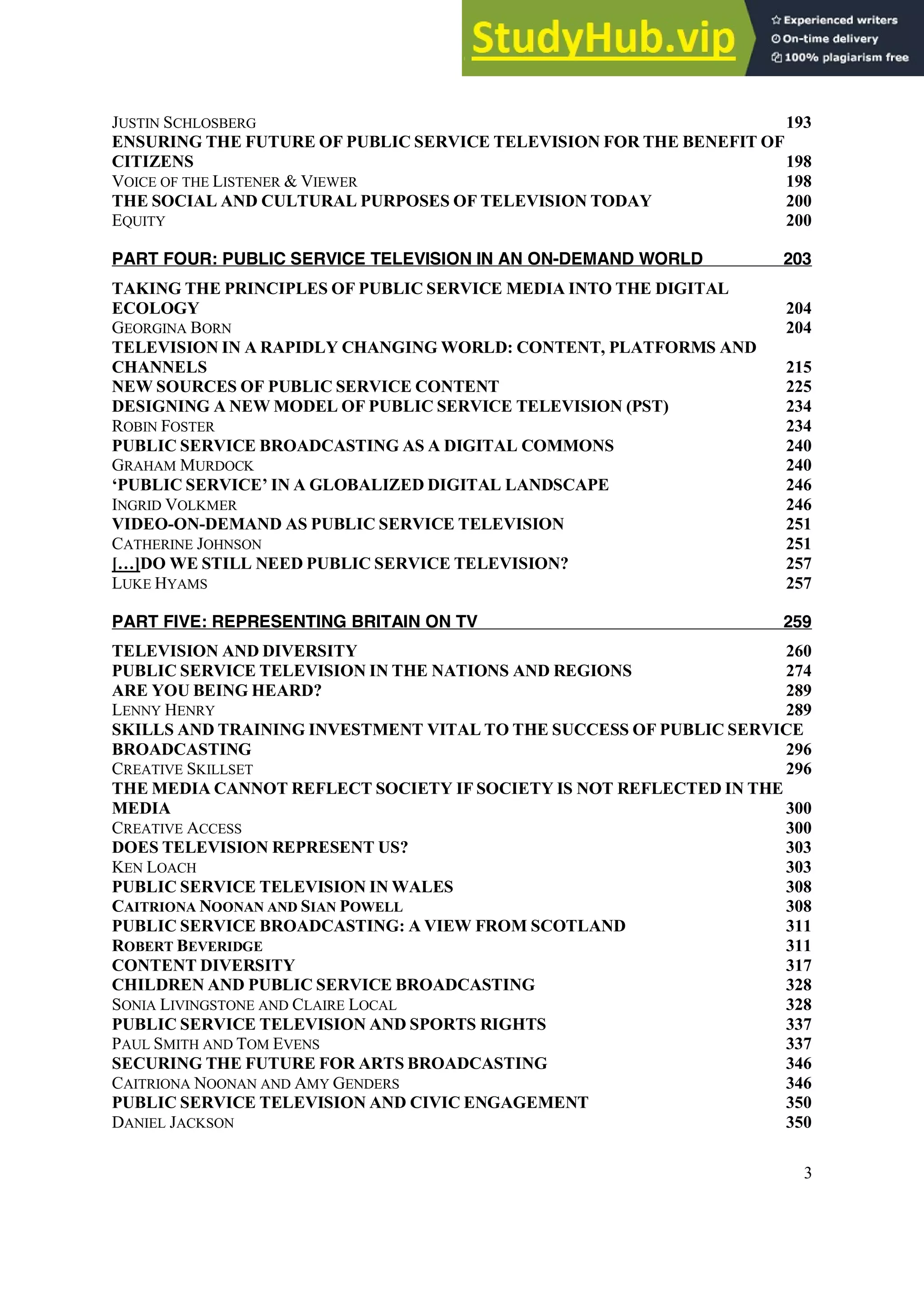 A Future For Public Service Television | PDF