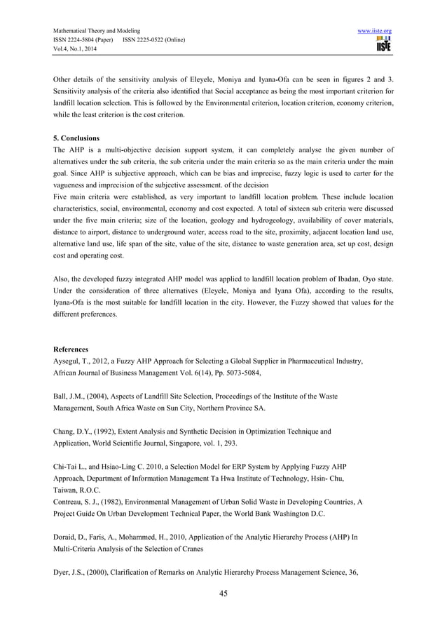 A fuzzy analytical hierarchy model for solid waste | PDF