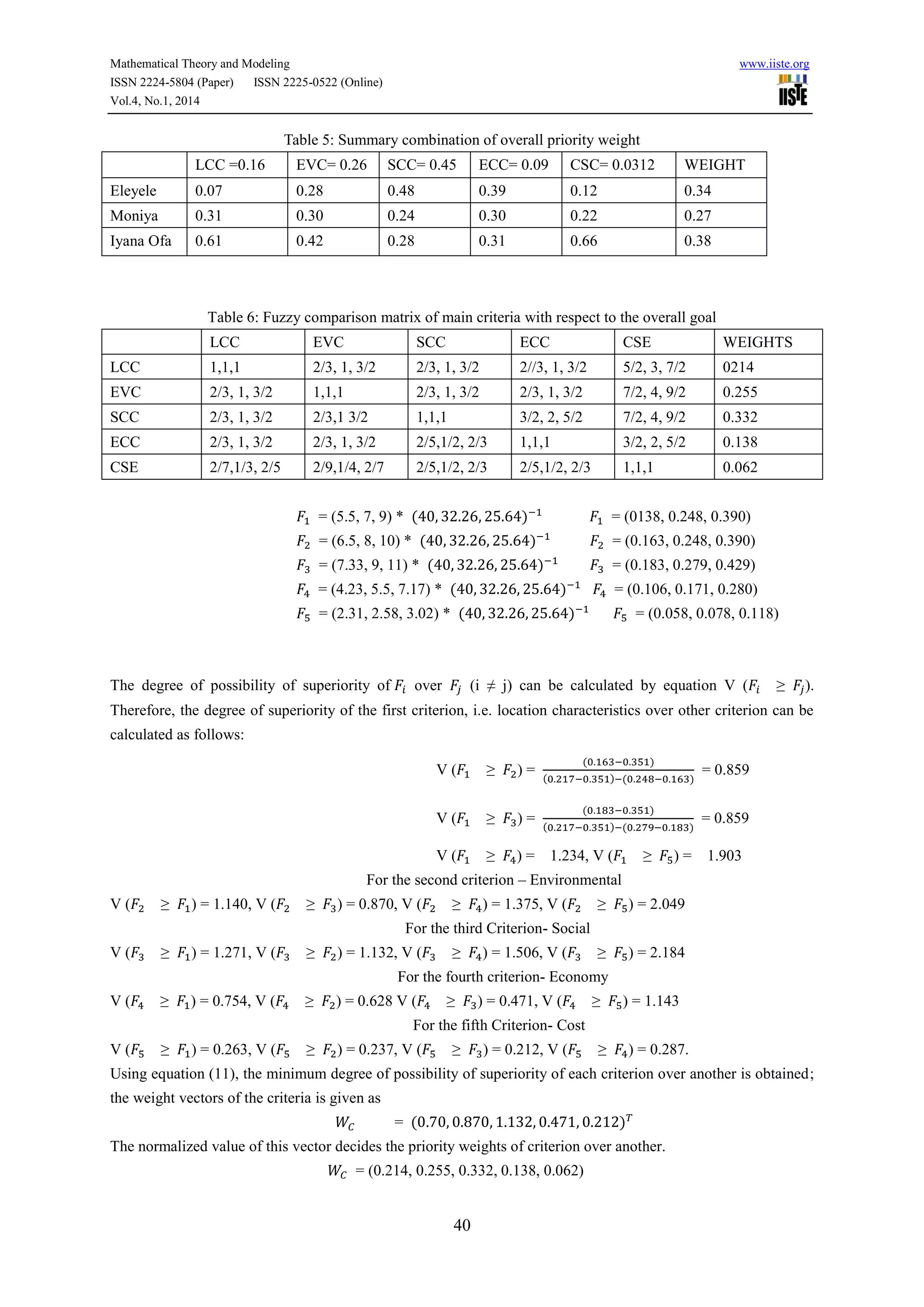 A fuzzy analytical hierarchy model for solid waste | PDF