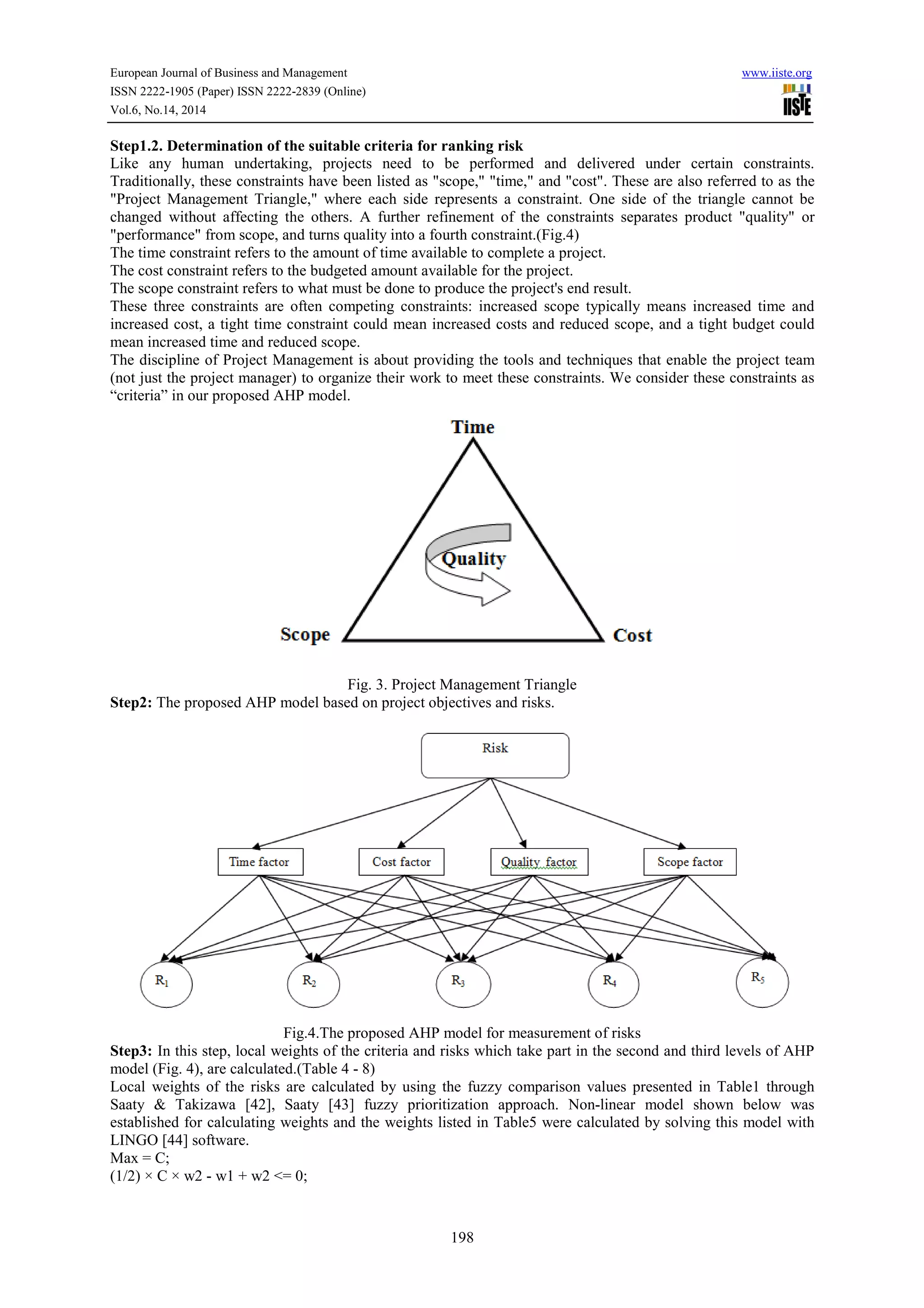 A fuzzy ahp model in risk ranking | PDF