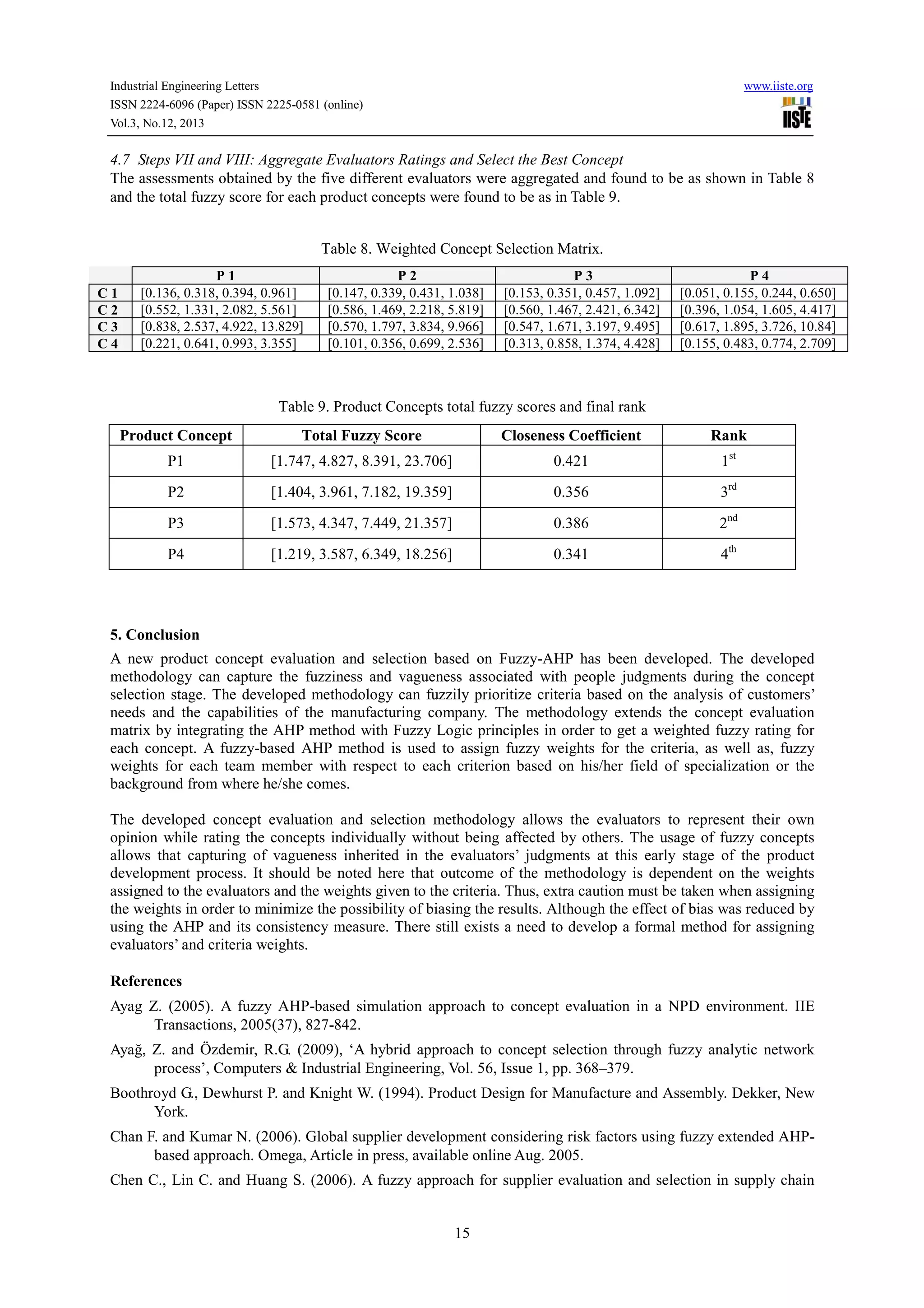 A Fuzzy Based Approach For New Product Concept Evaluation And Selection