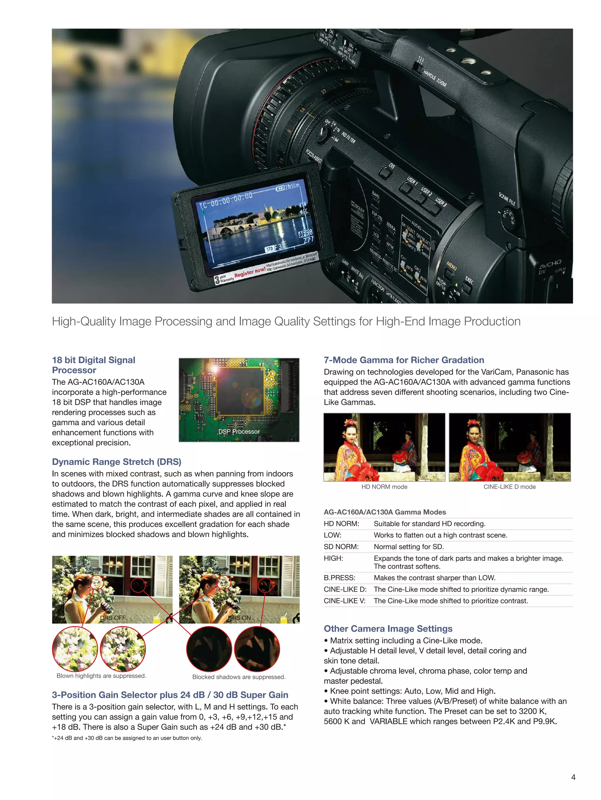 Panasonic AG-AC160A / AG-AC130A Brochure | PDF