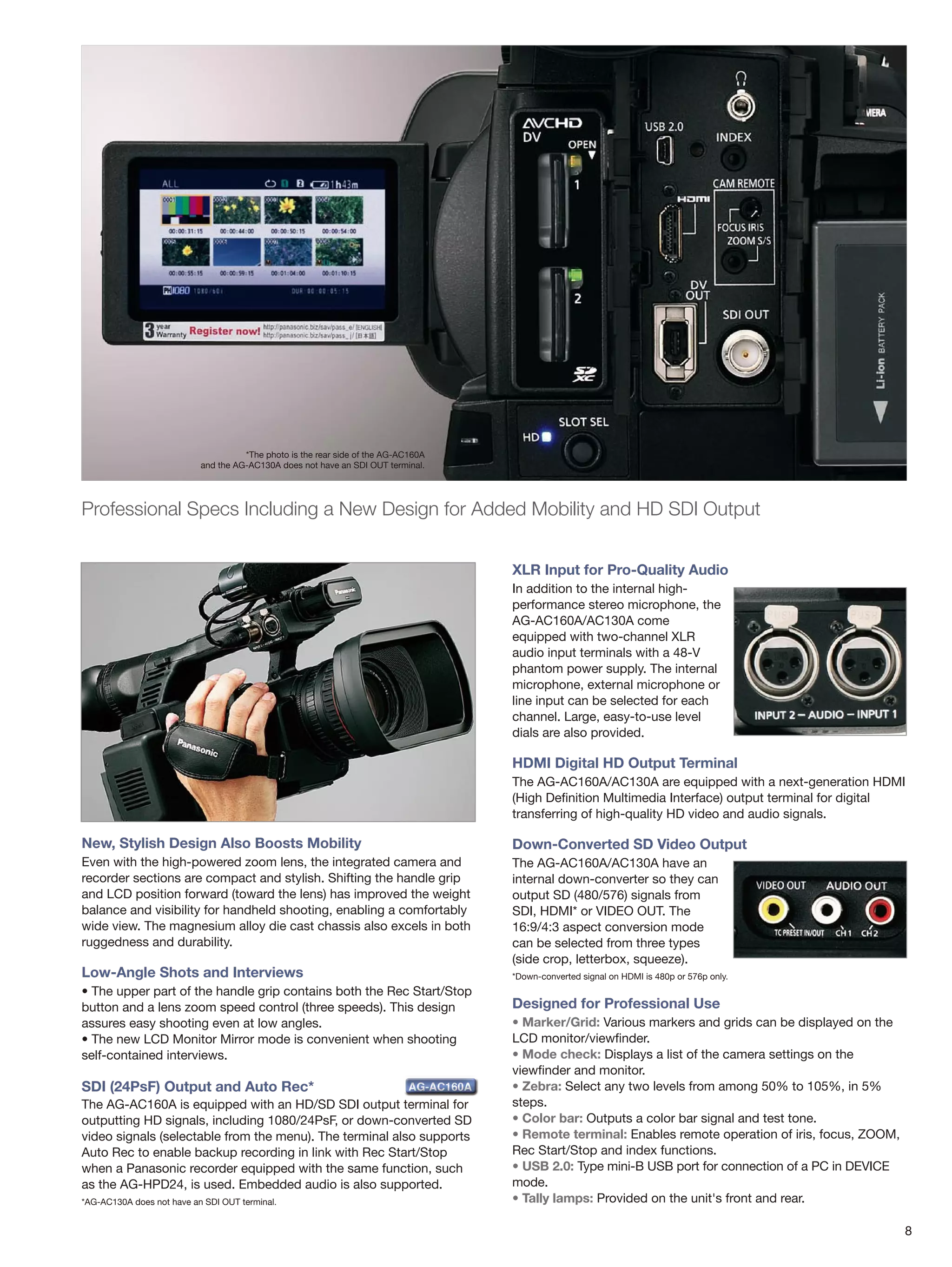 Panasonic AG-AC160A / AG-AC130A Brochure | PDF