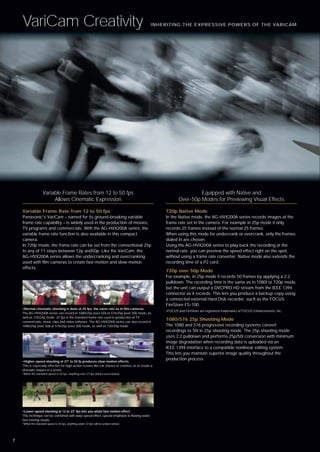 Panasonic AG-HVX200E | PDF | Video Production | Content Production