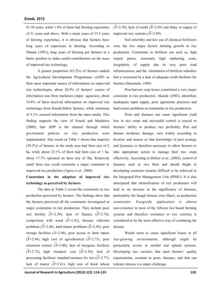 Farmers’ Constraints In Rice Production In South - East Nigeria | PDF | Agriculture | Industries