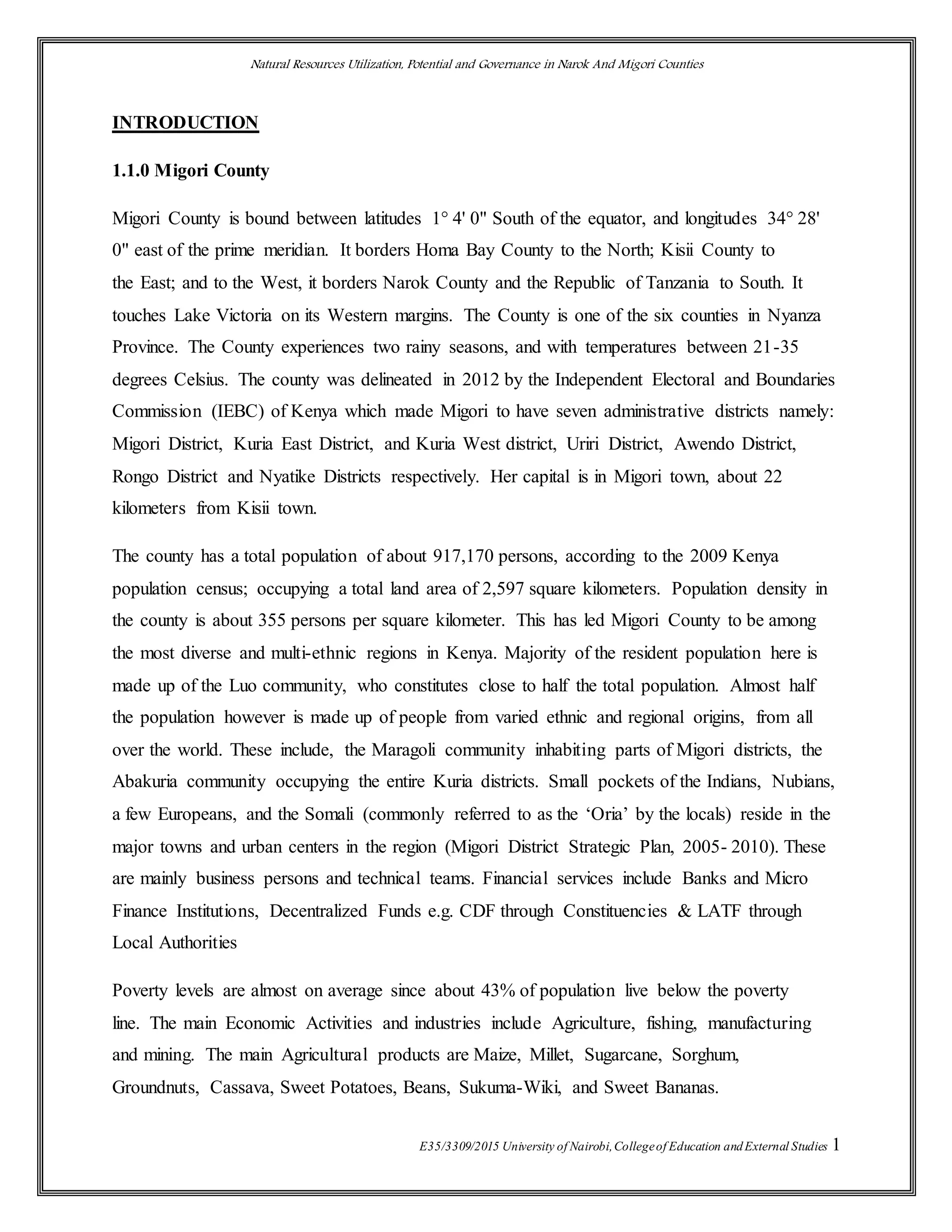 Migori and Narok Counties | DOCX