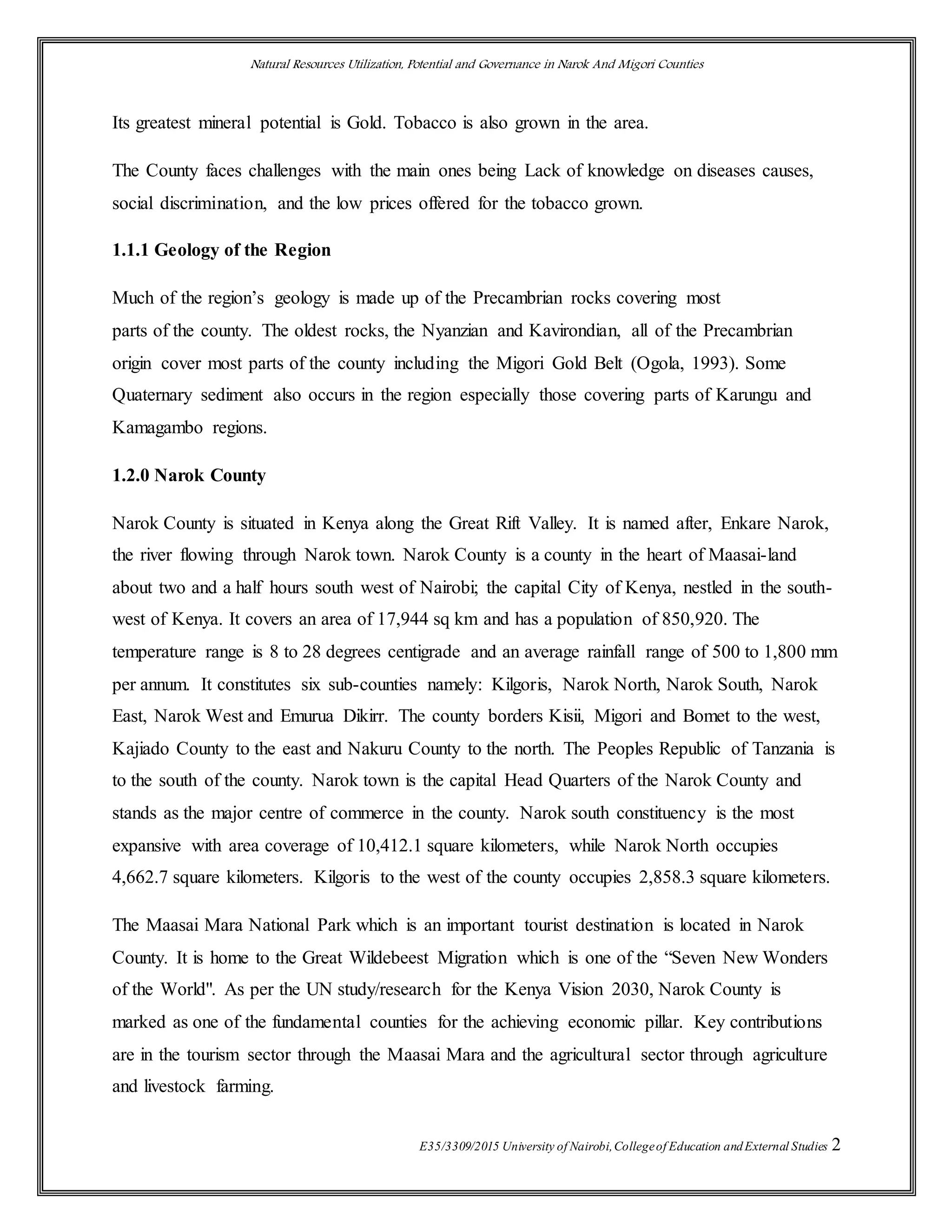 Migori and Narok Counties | DOCX