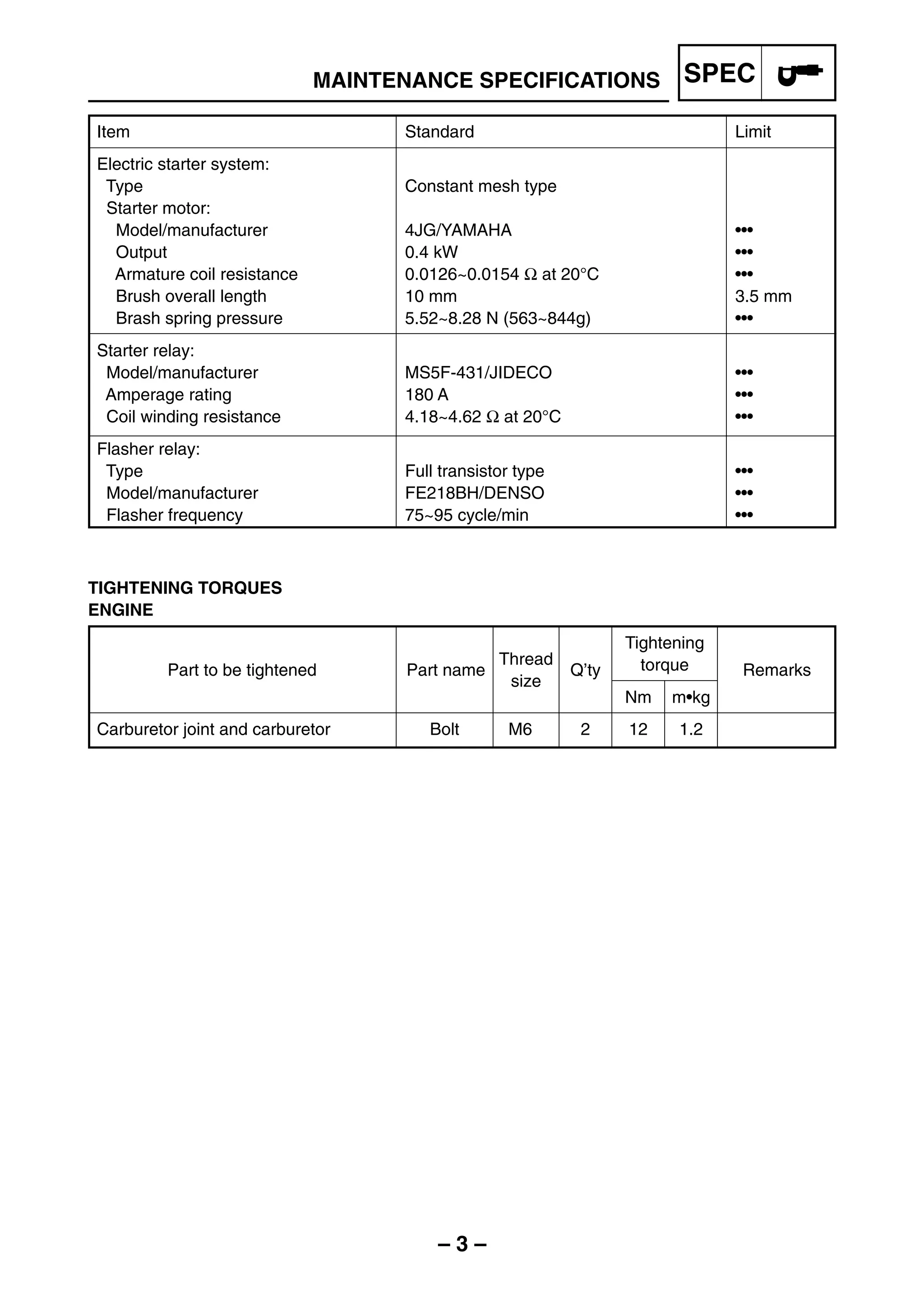 Yamaha AG200F (3GX-AE2) '03 service manual supplement | PDF