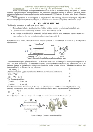 Profile modification of adhesively bonded cylindrical joint for maximum ...