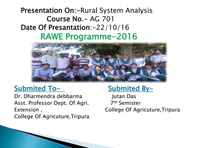 Rural system Analysis{RAWE Programme} | PPT