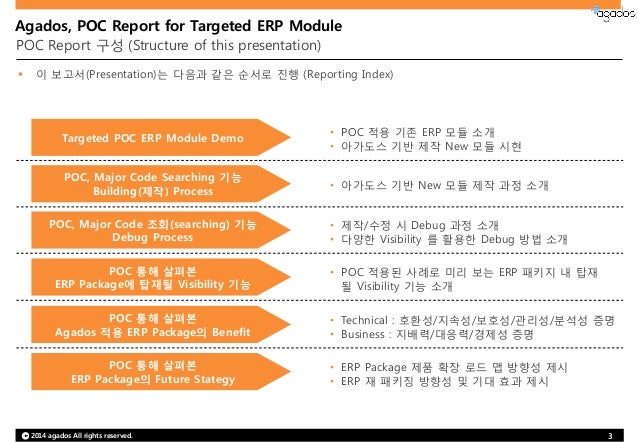 Agados POC Report to Build/Rebuild for ERP PKG