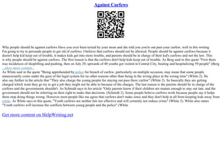 Against Curfews | PPT