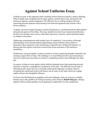 Against School Uniforms Essay.pdf